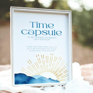 Time Capsule Sign and Wishes for Baby Card Set Here Comes the - Etsy
