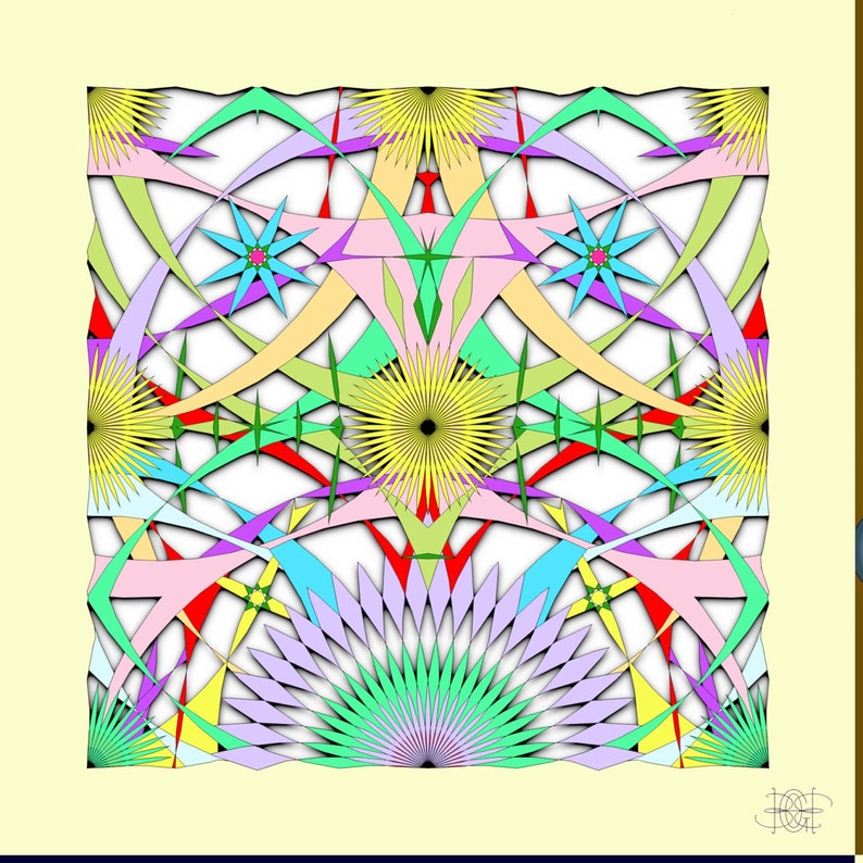 Set of 4 Images From the "square Curves 3" Set. Multi Colored Abstract ...