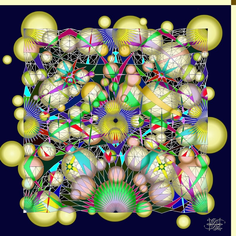 Set of 4 Images From the "square Curves 3" Set. Multi Colored Abstract ...