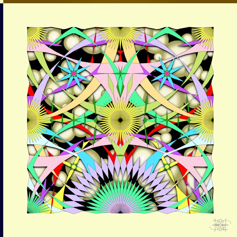 Set of 4 Images From the "square Curves 3" Set. Multi Colored Abstract ...