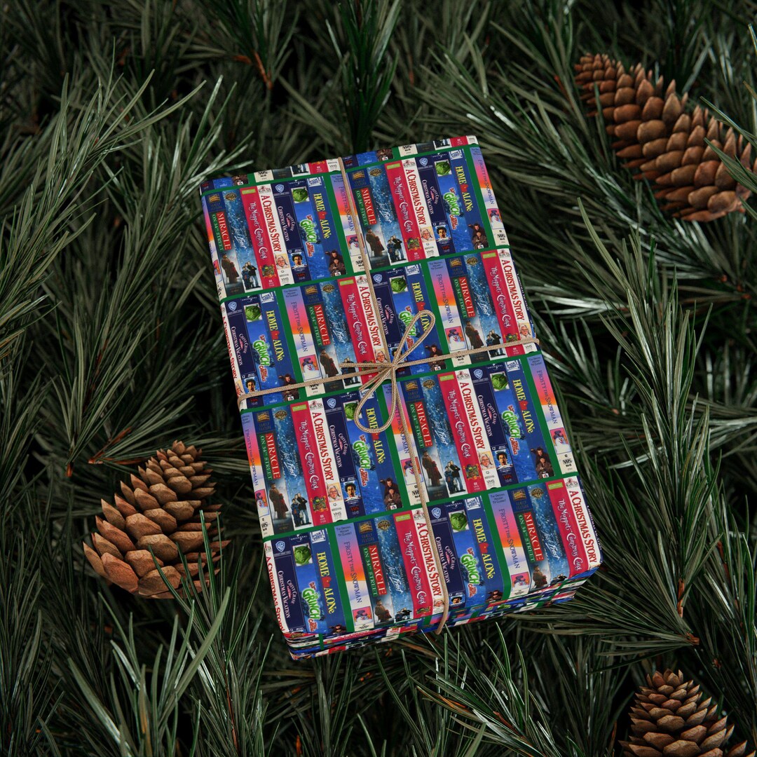 Christmas Movie Wrapping Paper, VHS, Nostalgic Holiday, 80s, 90, Frosty ...
