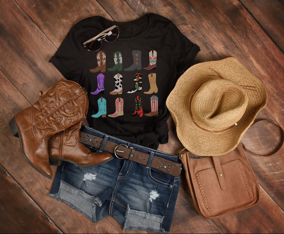 Cowboy Boots Shirt, Cowgirl Boots Shirt, Country Concert Shirt, Western ...