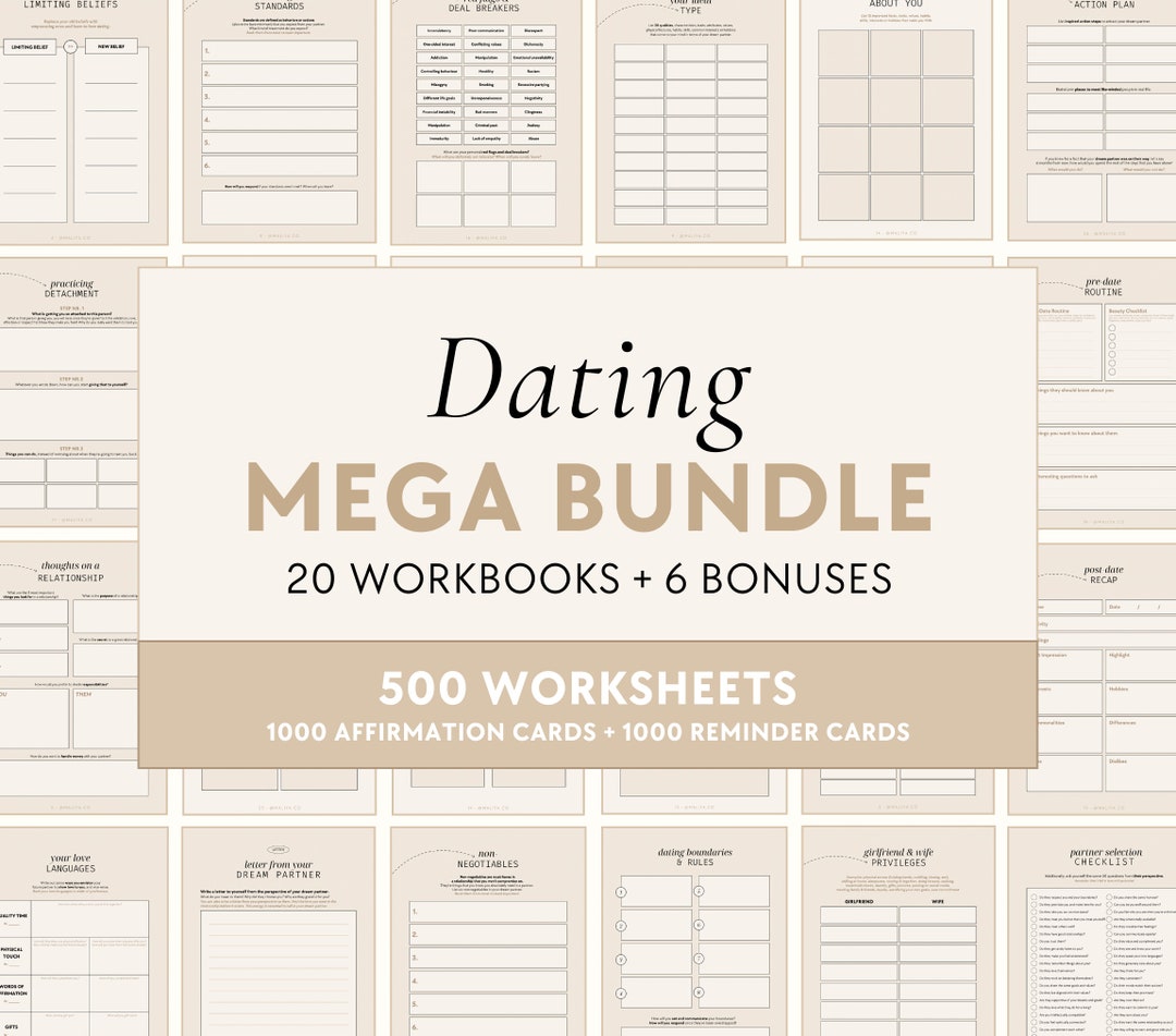 Dating Bundle Workbooks Manifest Dream Partner & Relationship, High ...