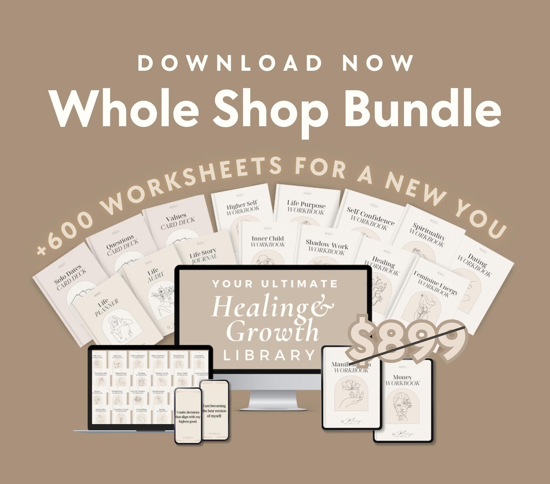 Whole Shop Bundle | Workbooks, Worksheets, Planner, Journal - Therapy ...