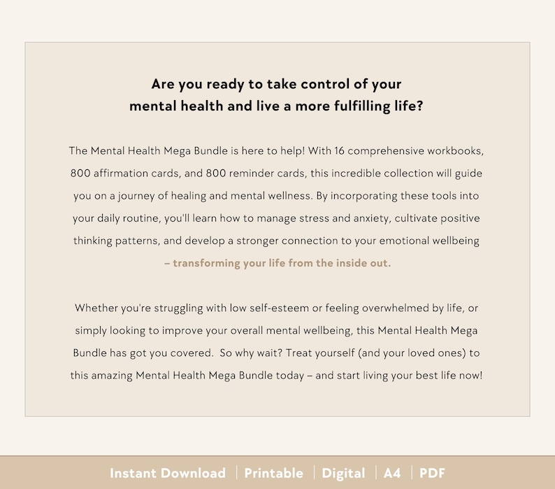 Mental Health Bundle | Workbooks - Shadow Work, Inner Child, Healing ...