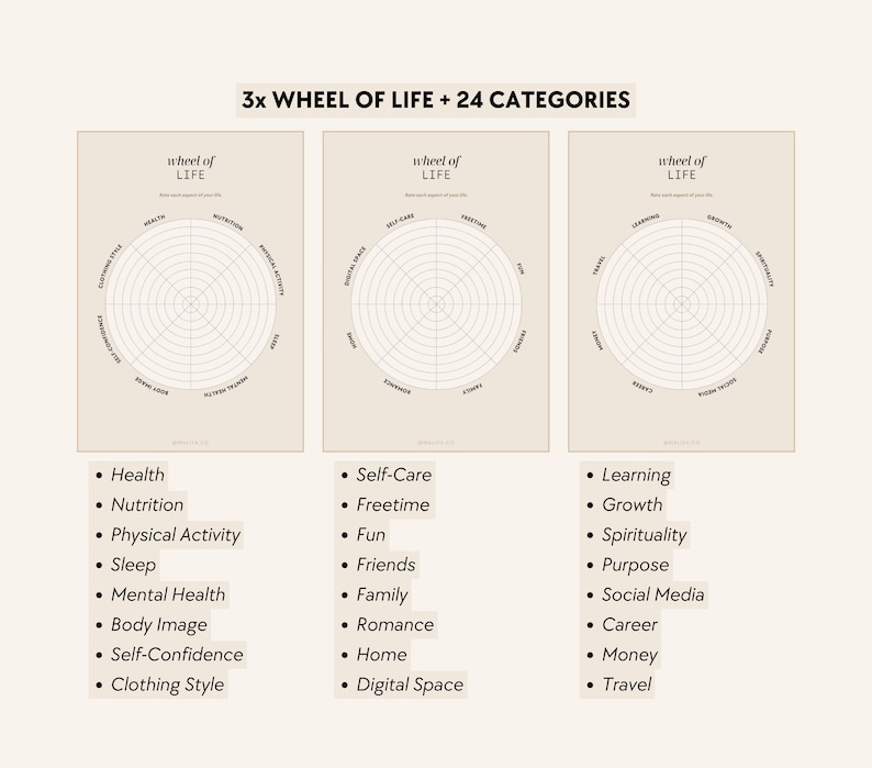 Life Audit Workbook 2024 Wheel of Life, Life Reset, Assessment ...