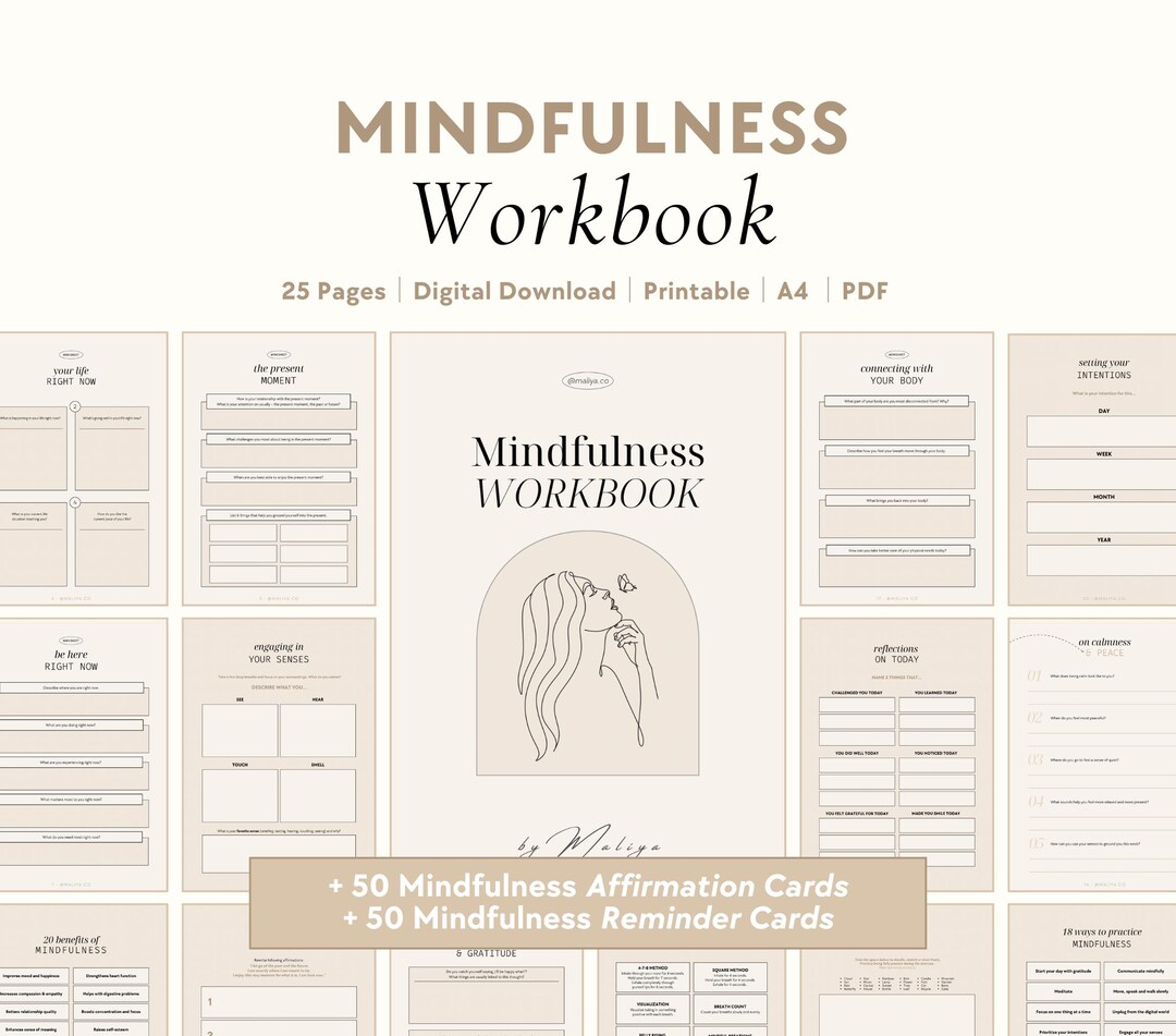 Mindfulness Workbook | Self-care, Gratitude, Mindful Eating, Mental ...
