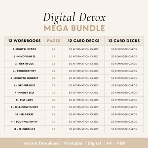 Digital Detox Bundle | Workbooks - Digital Wellness, Social Media Break ...