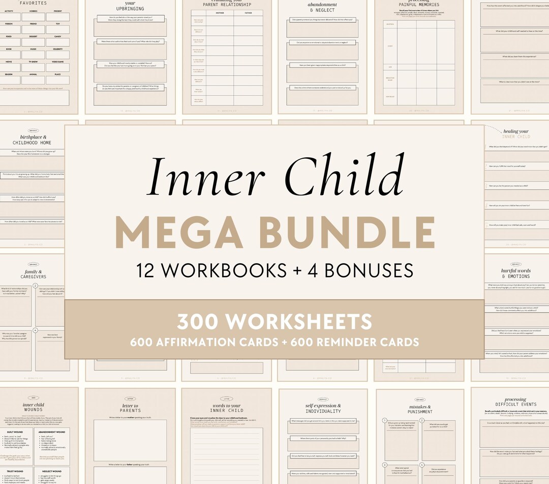 Inner Child Bundle | Workbooks - Shadow Work, Ancestral Healing, Mental ...