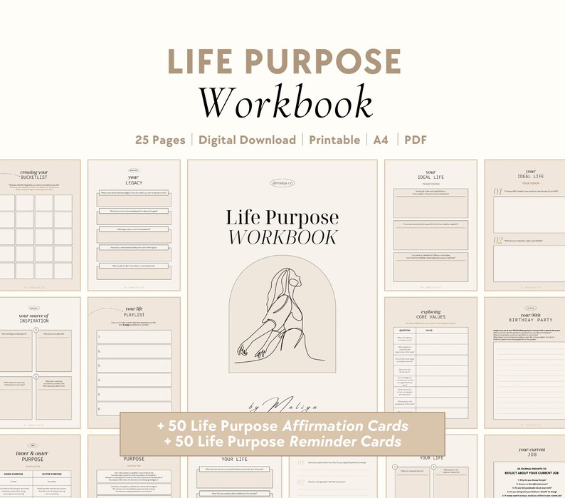 Life Purpose Workbook Ikigai & Passion Planner, Career Guide, Dream ...
