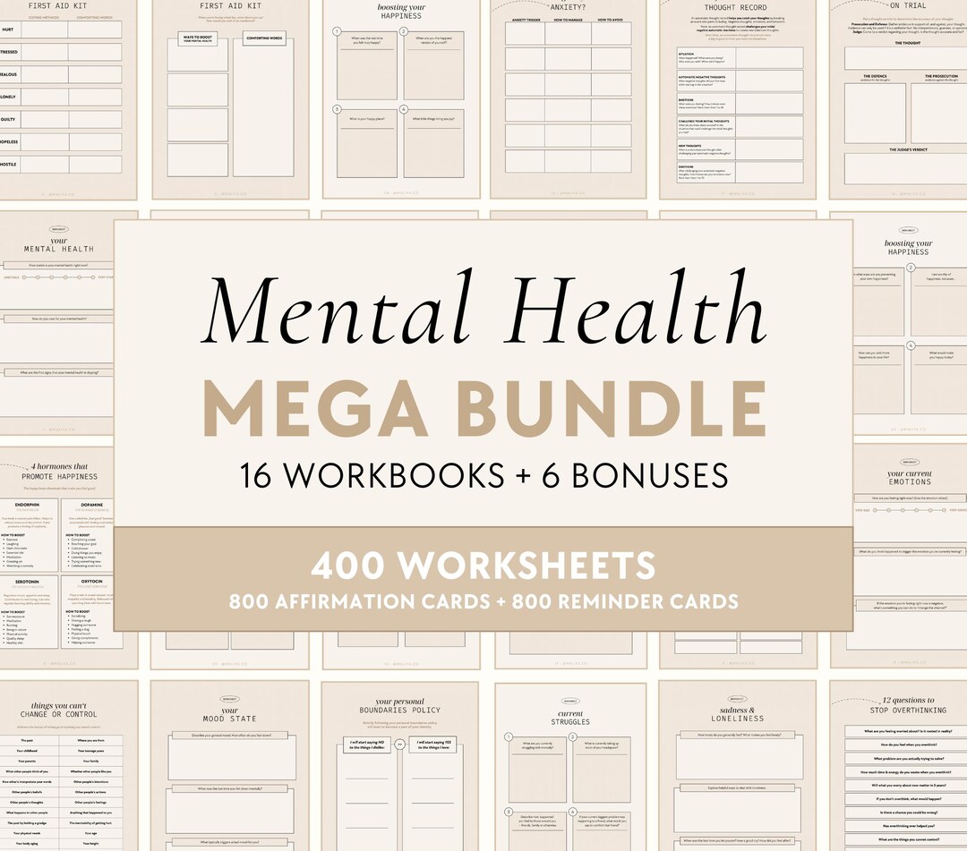 Mental Health Bundle | Workbooks - Shadow Work, Inner Child, Healing ...