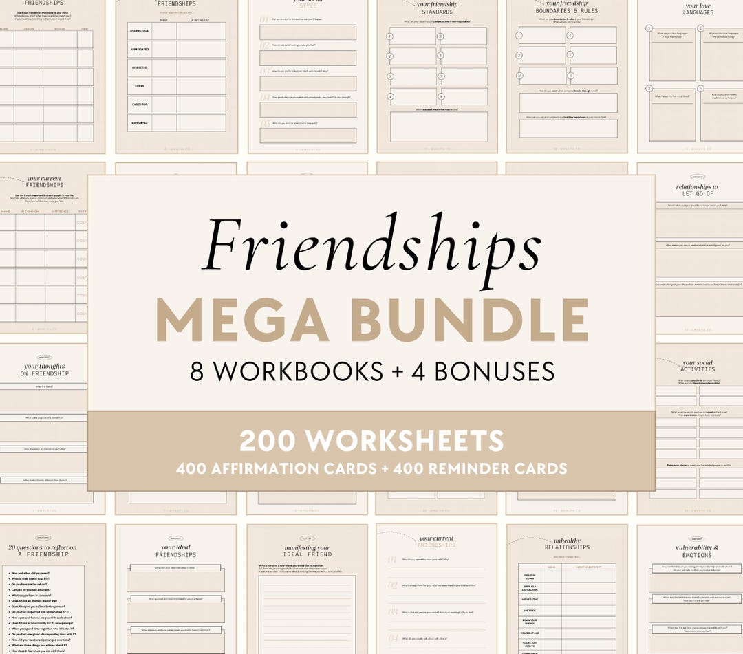 Friendships Bundle | Workbooks - Social Life, Build & Manifest Healthy ...