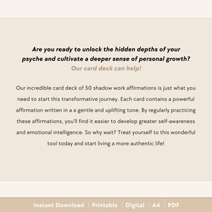 Shadow Work Affirmations | Oracle Cards - Inner Child, Mental Health ...