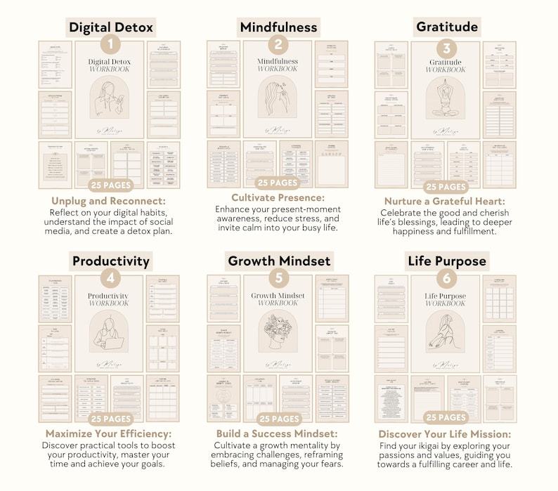 Digital Detox Bundle | Workbooks - Digital Wellness, Social Media Break ...