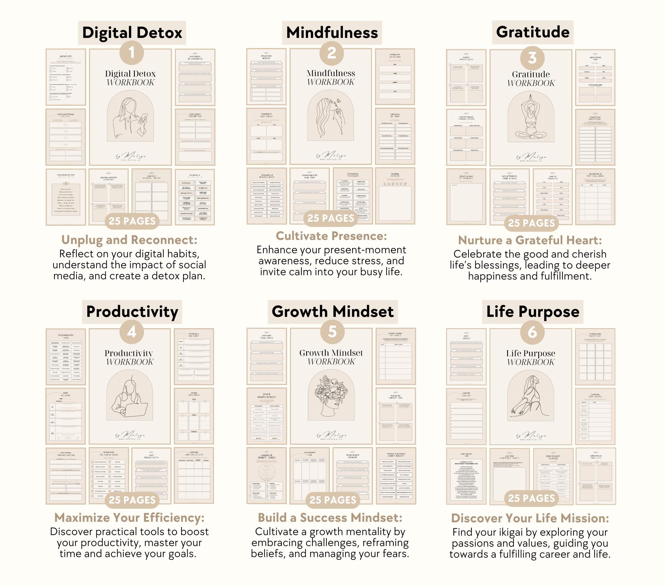Digital Detox Bundle | Workbooks - Digital Wellness, Social Media Break ...