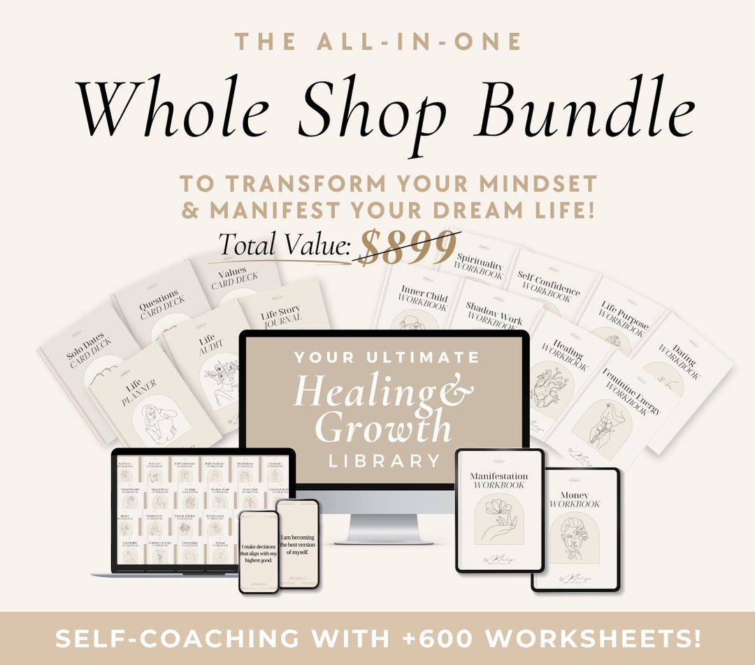 Whole Shop Bundle | Workbooks, Worksheets, Planner, Journal - Therapy ...
