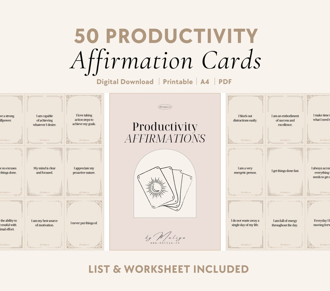 Productivity Affirmations Oracle Cards Discipline, Focus & Energy ...