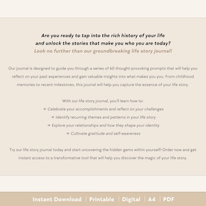 Life Story Journal | Writing Prompts, Guided Biography, Memory Book ...