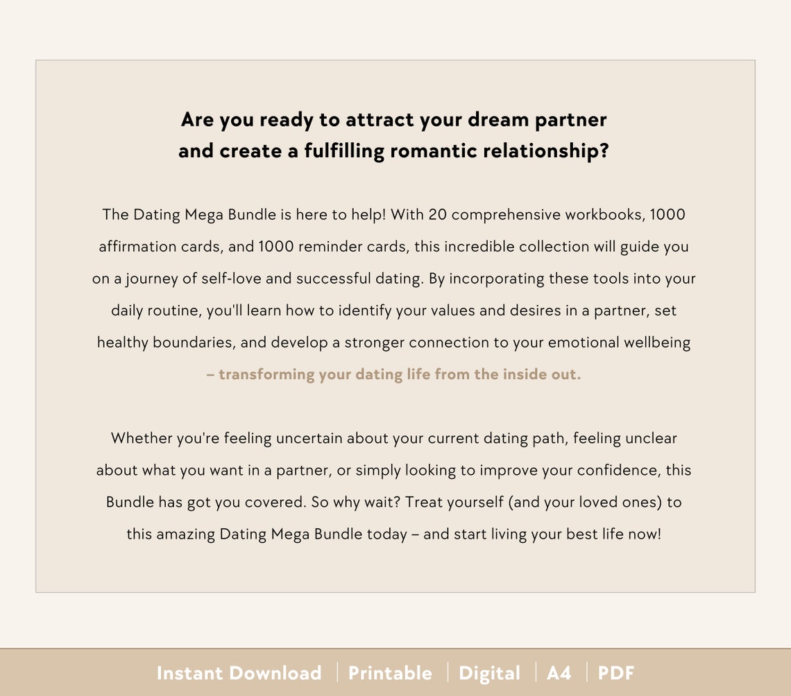Dating Bundle Workbooks Manifest Dream Partner & Relationship, High ...