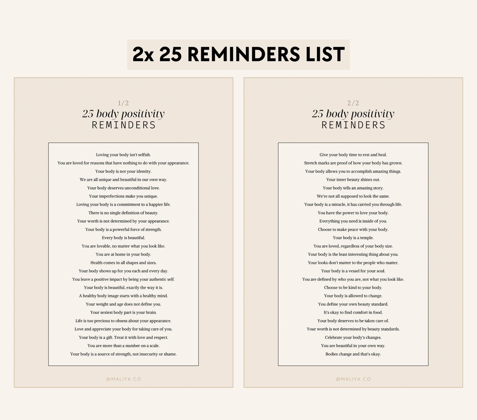 Body Positivity Reminders | Oracle Cards - Body Image, Feeling ...