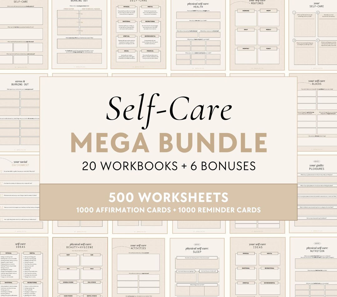 Self-care Bundle | Workbooks - Self-love, Wellness, Mindfulness ...