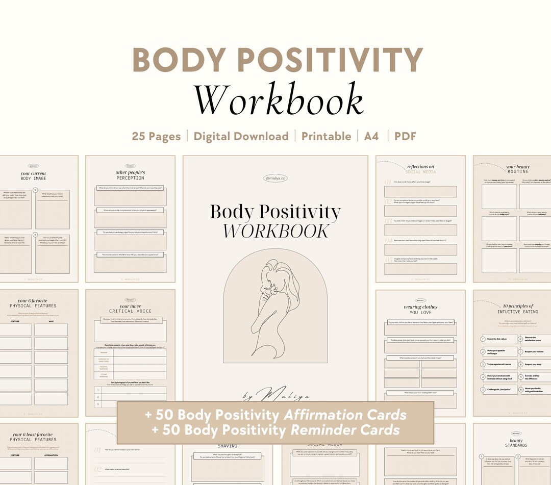 Body Positivity Workbook | Body Image, Self-love, Confidence ...
