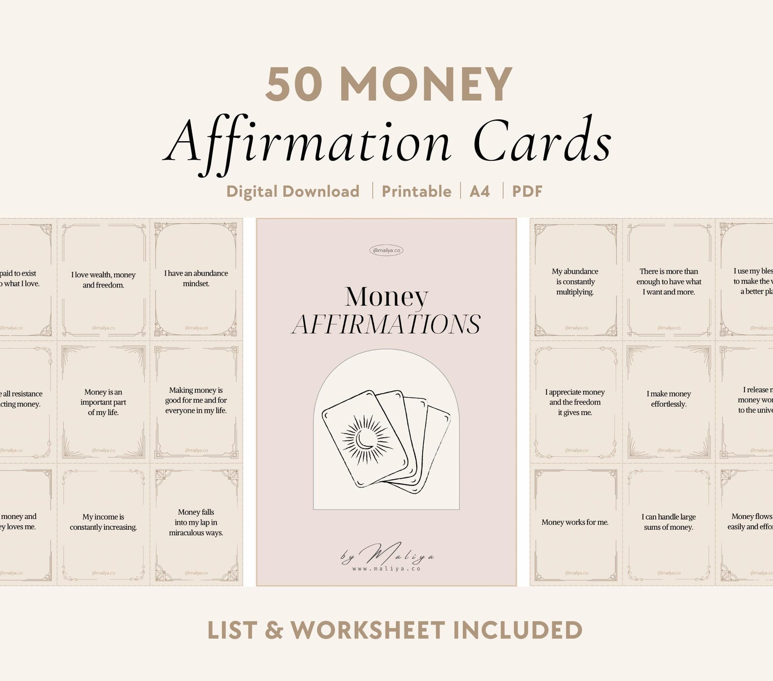 Money Affirmations | Oracle Cards - Abundance Mindset, Manifestation ...
