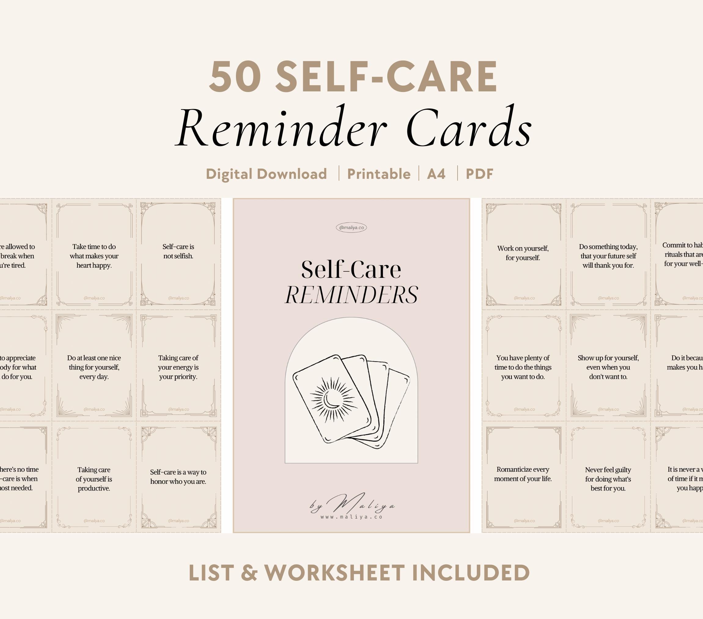 Self-care Reminders | Oracle Cards - Self-love, Mindfulness, Mental ...