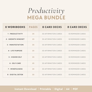 Productivity Bundle | Workbooks & Planner, Goal Setting, Habit Tracker ...