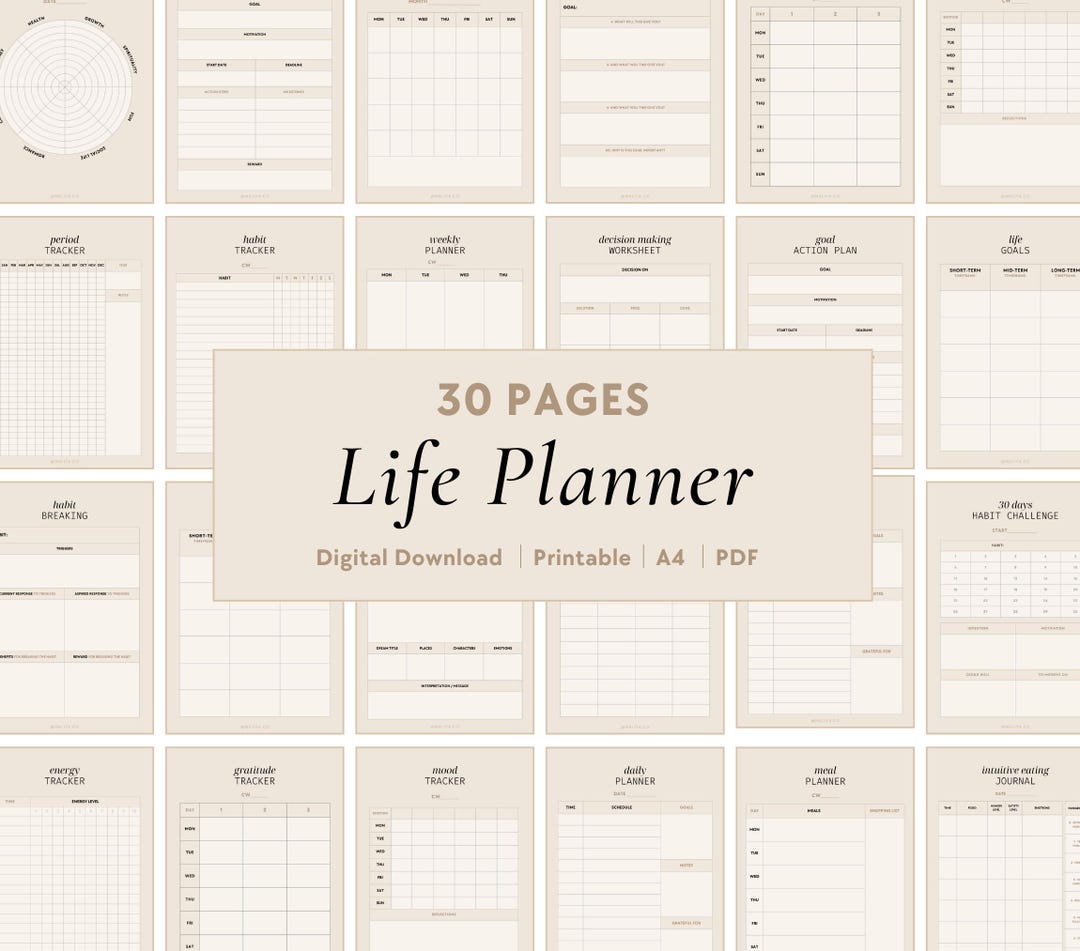 Life Planner 2025 | Daily, Weekly, Monthly - Goal Setting, Wheel of ...
