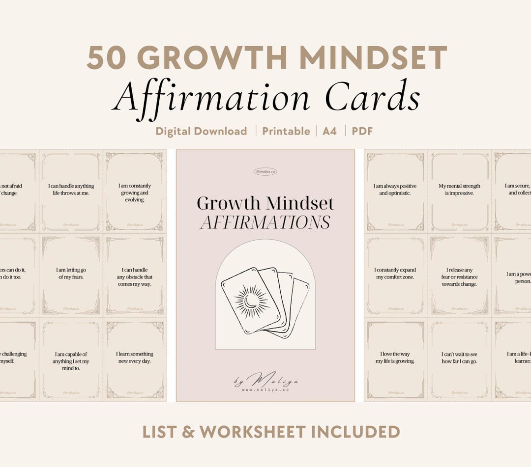 Growth Mindset Affirmations | Oracle Cards - Personal Growth, Success ...