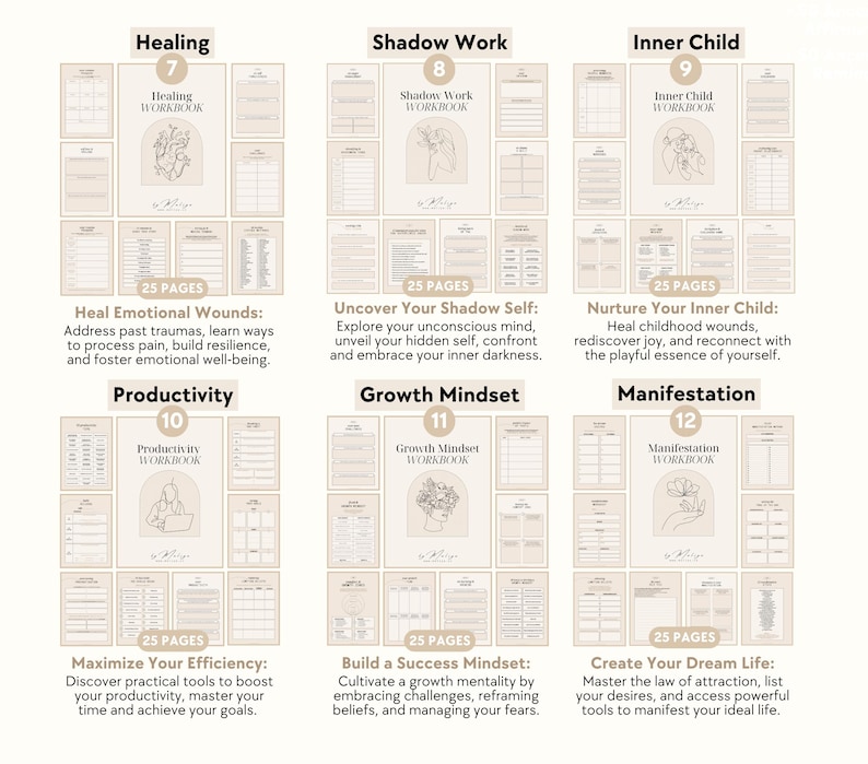 Self-love Bundle | Workbooks - Self-talk, Self-esteem, Confidence, Body ...