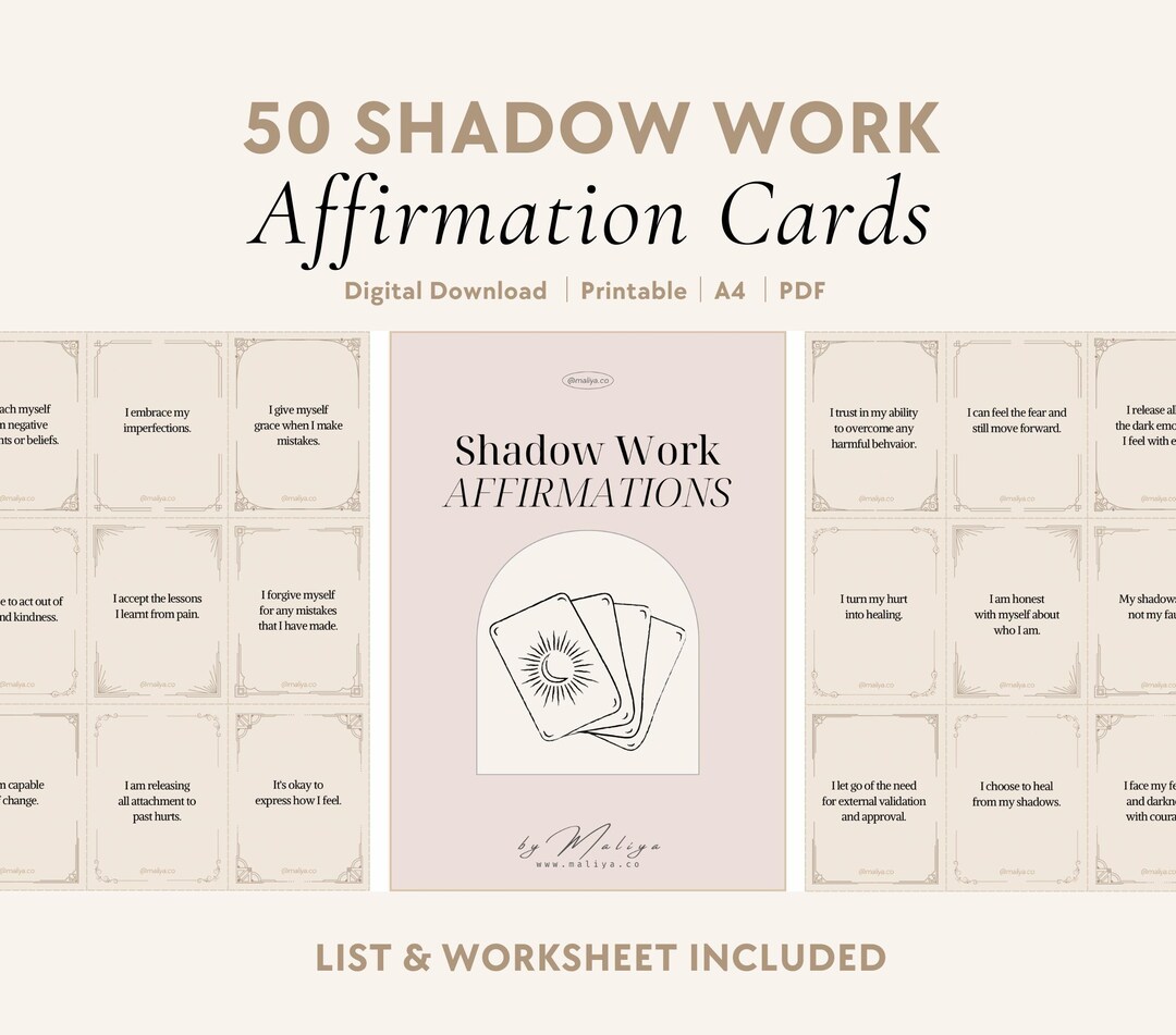 Shadow Work Affirmations Oracle Cards Inner Child, Mental Health ...