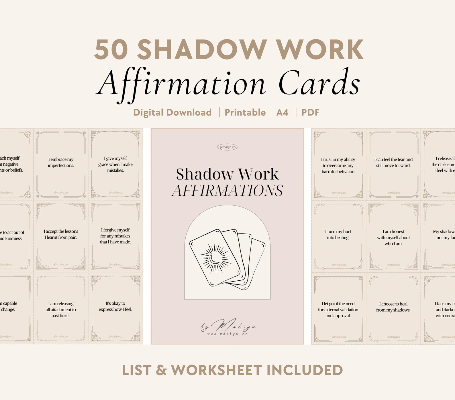 Shadow Work Affirmations | Oracle Cards - Inner Child, Mental Health ...