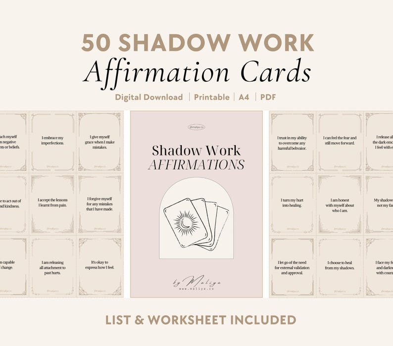Shadow Work Affirmations | Oracle Cards - Inner Child, Mental Health ...