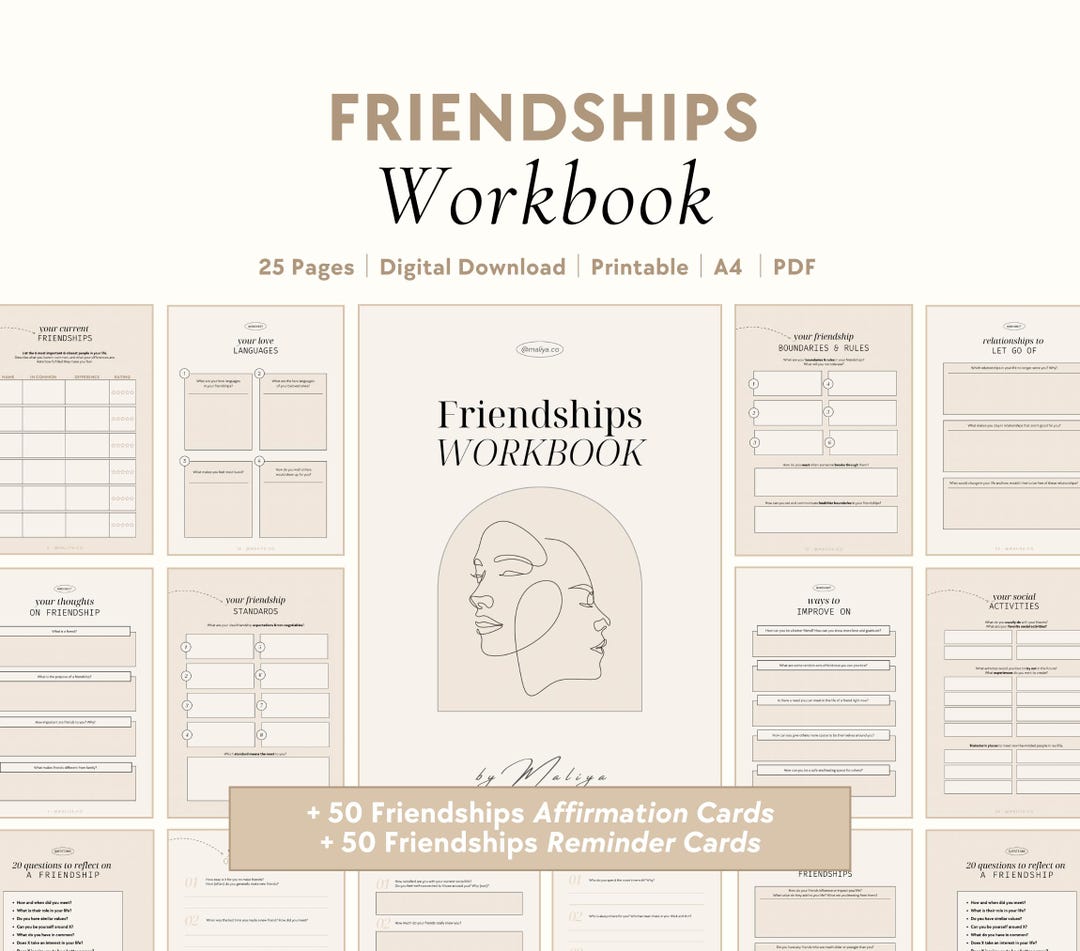 Friendships Workbook | Fulfilling Social Life, Healthy & Unhealthy ...
