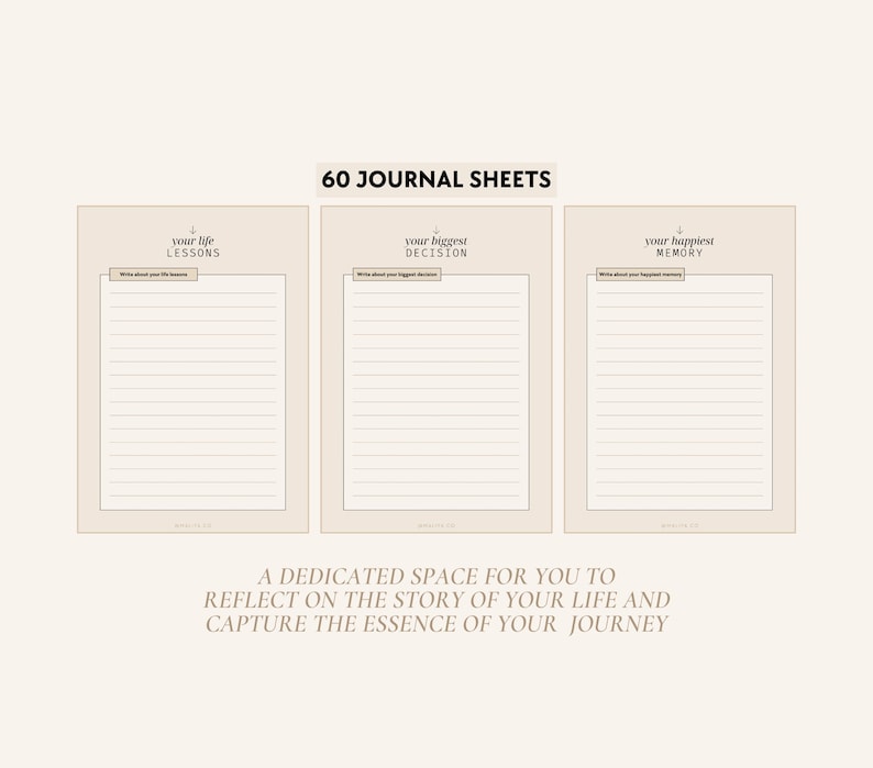 Life Story Journal | Writing Prompts, Guided Biography, Memory Book ...