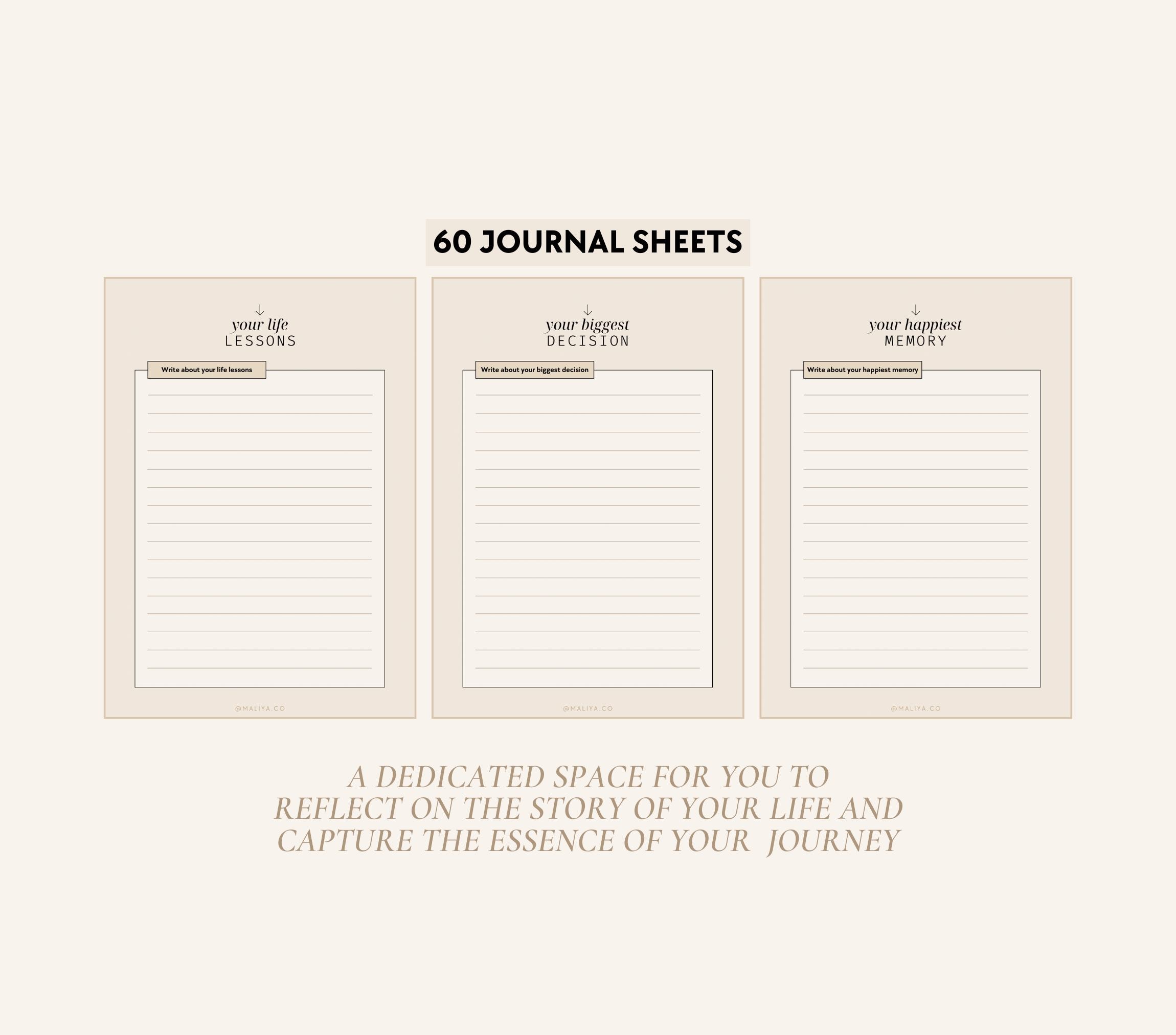 Life Story Journal | Writing Prompts, Guided Biography, Memory Book ...