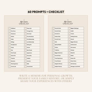 Life Story Journal | Writing Prompts, Guided Biography, Memory Book ...