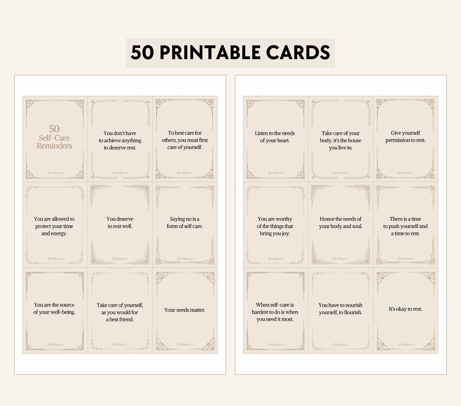 Self-care Reminders | Oracle Cards - Self-love, Mindfulness, Mental ...