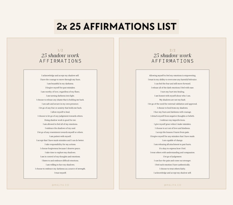 Shadow Work Affirmations | Oracle Cards - Inner Child, Mental Health ...