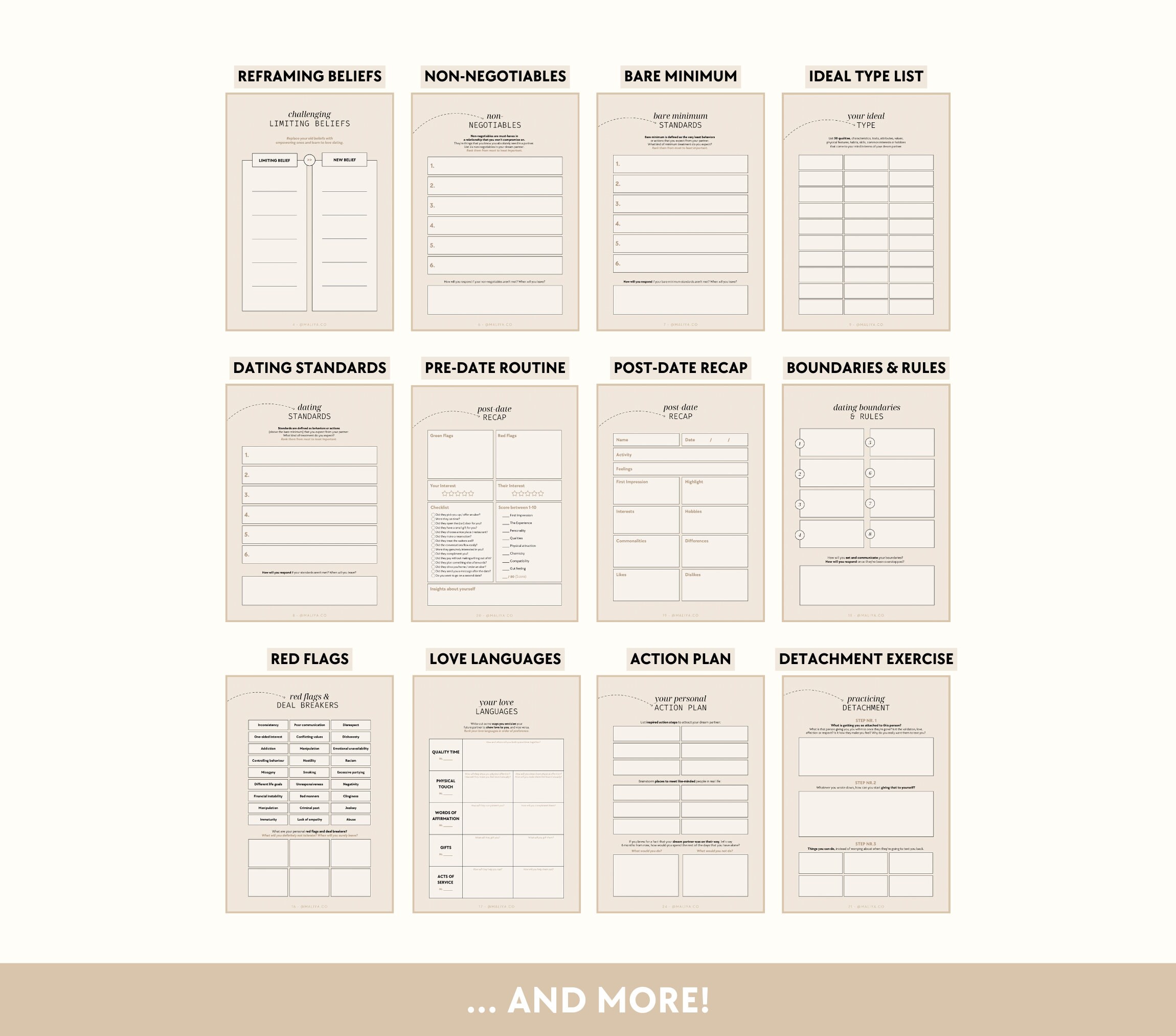 Dating Bundle Workbooks Manifest Dream Partner & Relationship, High ...