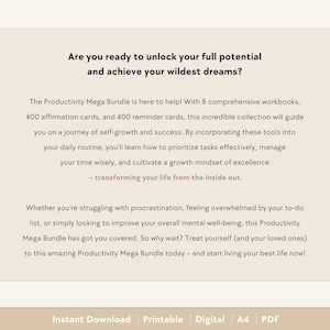 Productivity Bundle | Workbooks & Planner, Goal Setting, Habit Tracker ...