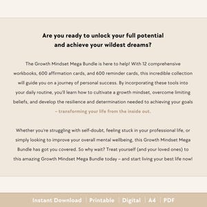 Growth Mindset Bundle | Workbooks - Productivity, Manifest Money ...