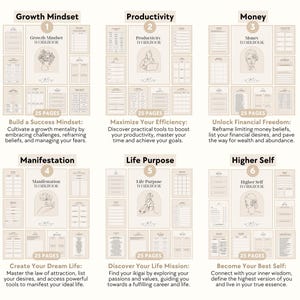 Growth Mindset Bundle | Workbooks - Productivity, Manifest Money ...