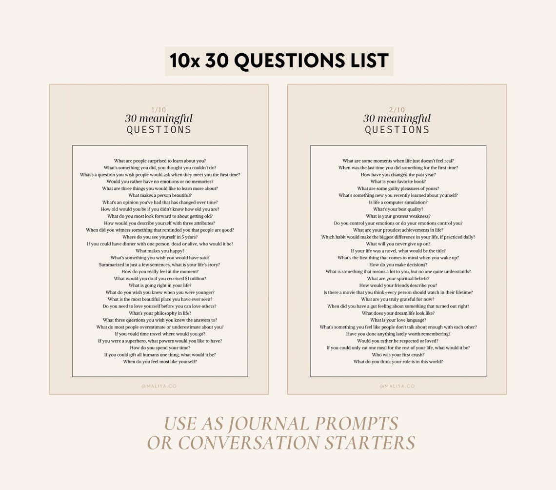 300 Question Cards | Deep Talk, Conversation Starters, Date Night ...