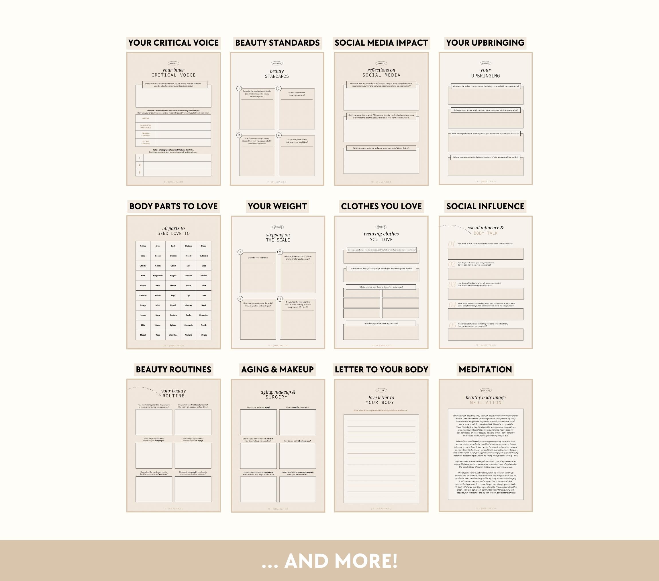 Body Positivity Bundle | Workbooks - Body Image, Self-love, Confidence ...
