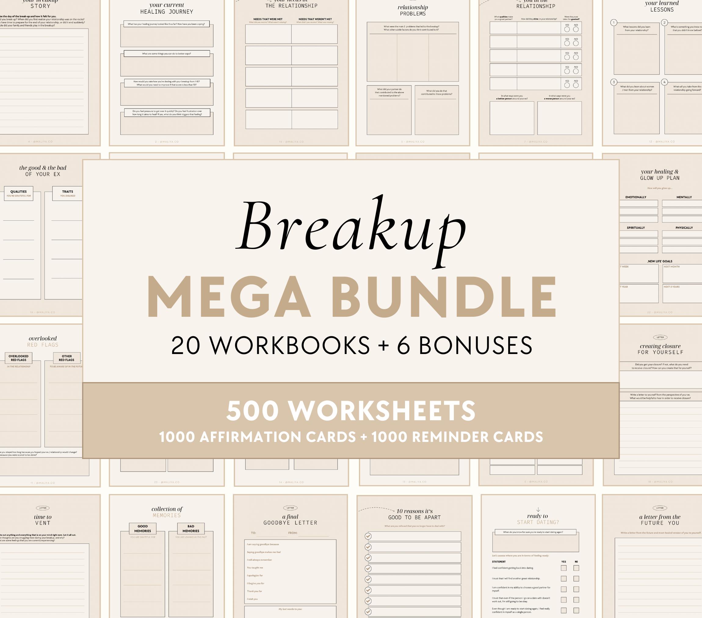 Breakup Bundle | Workbooks - Recovery, Divorce, Care Package, Therapy ...