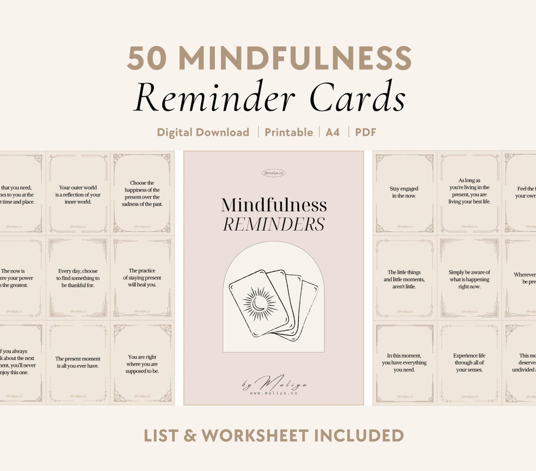 Mindfulness Reminders | Oracle Cards - Grounding, Presence, Gratitude ...