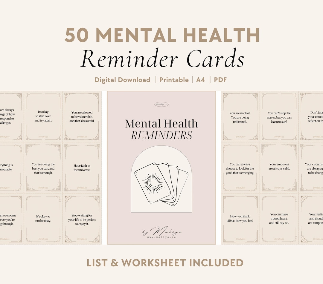 Mental Health Reminders | Oracle Cards - Emotions, Anxiety ...